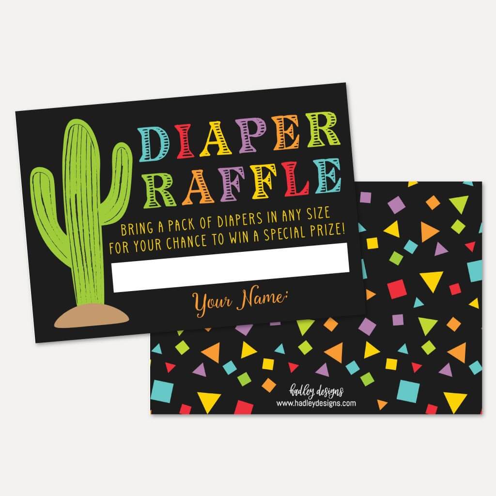 Printable Fiesta Baby Shower Diaper Raffle Template | Hadley Designs