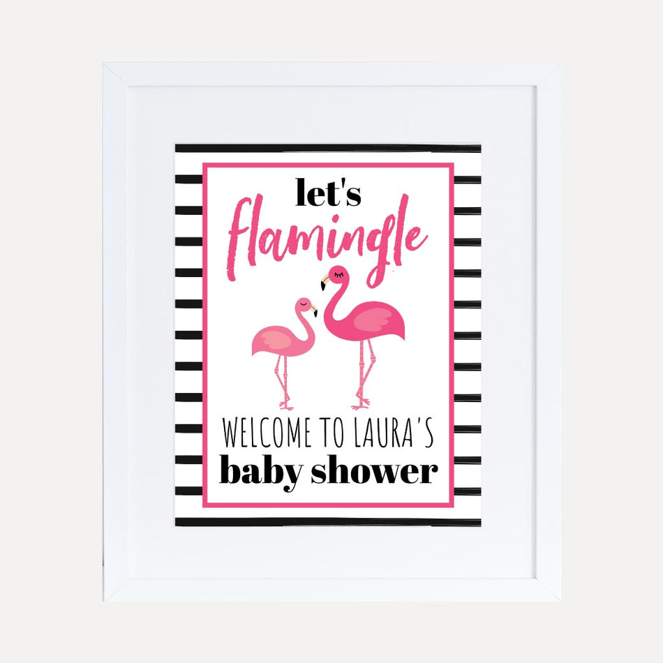 Printable Flamingo Baby Shower Welcome Sign Template | Hadley Designs ...