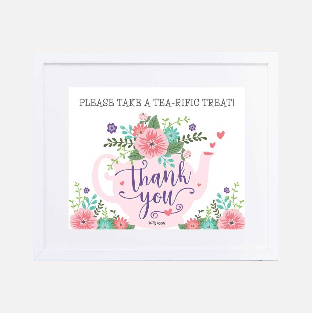 Printable Floral Tea Kids Party Favors Sign Template | Hadley Designs ...