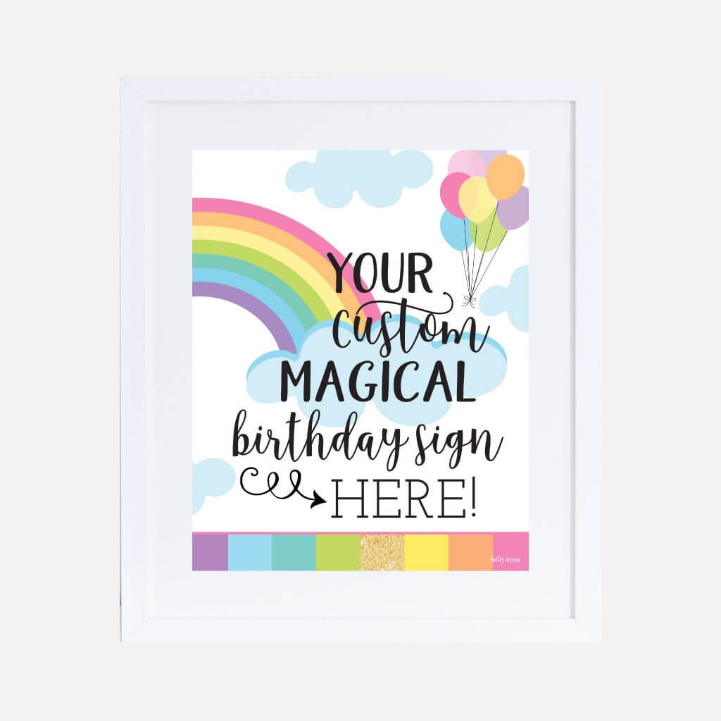 Printable Floral Unicorn Kids Party Custom Sign Template | Hadley ...