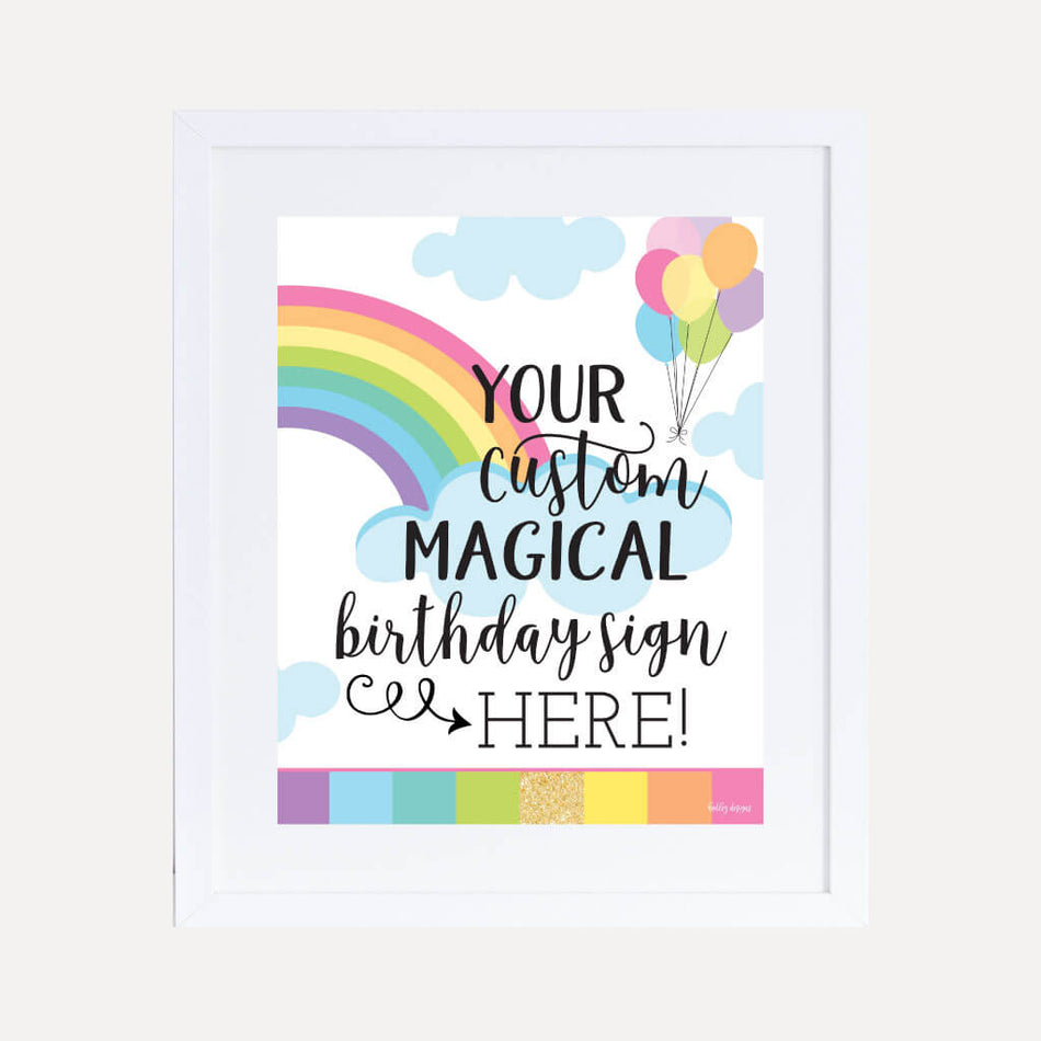 Printable Floral Unicorn Kids Party Custom Sign Template | Hadley ...