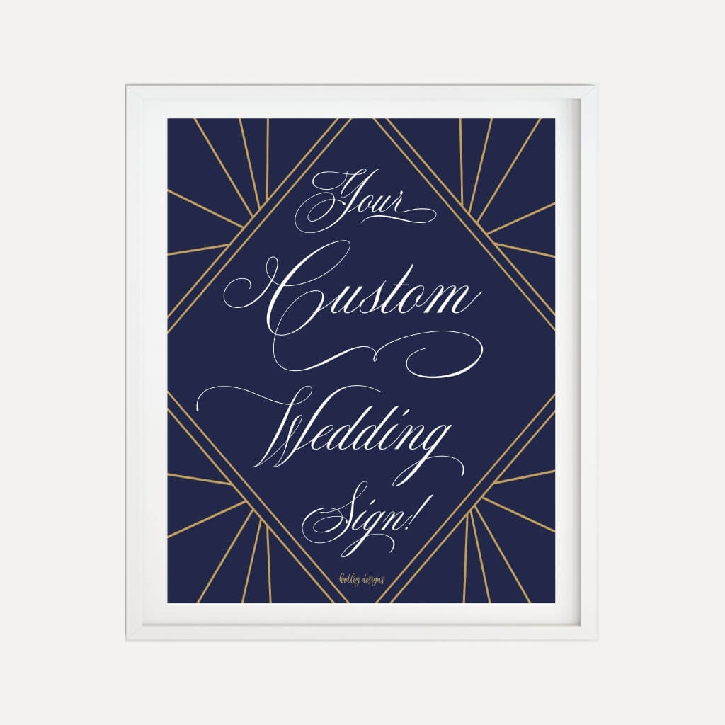 Printable Gatsby Navy Wedding Custom Sign Template | Hadley Designs