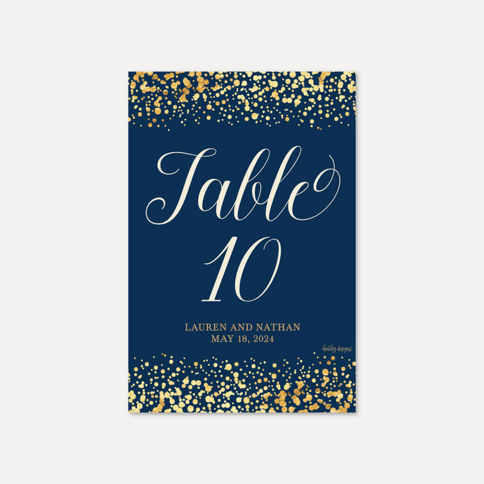 Printable Gold Dots Navy Wedding Table Numbers Template | Hadley ...