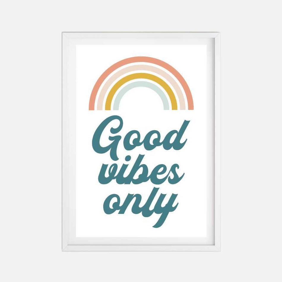 Printable Good Vibes Only Color Wall Art Template | Hadley Designs ...