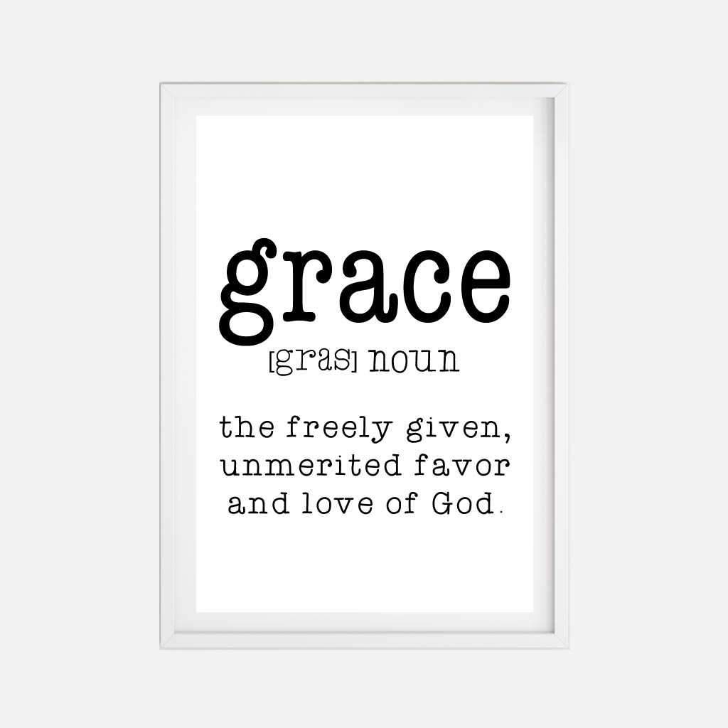 Printable Grace Definition Wall Art Template | Hadley Designs