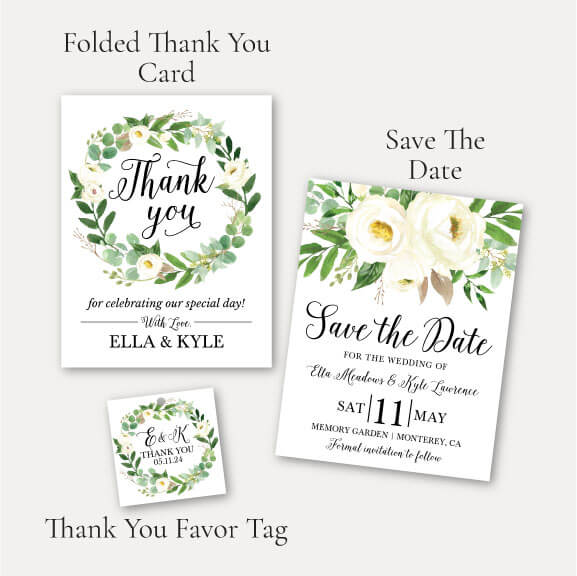 Printable Greenery Wreath Wedding Complete Package Templates | Hadley ...