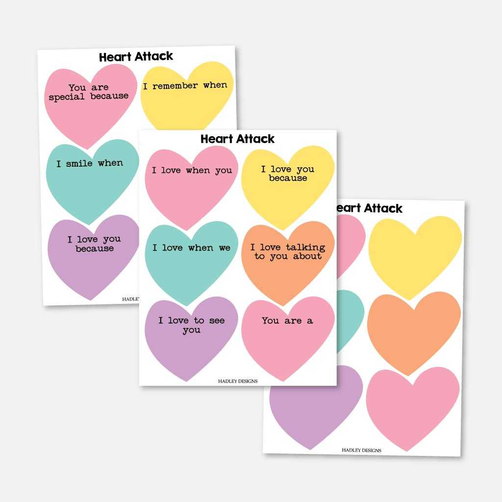 Printable Heart Attack Template | Hadley Designs - Printables