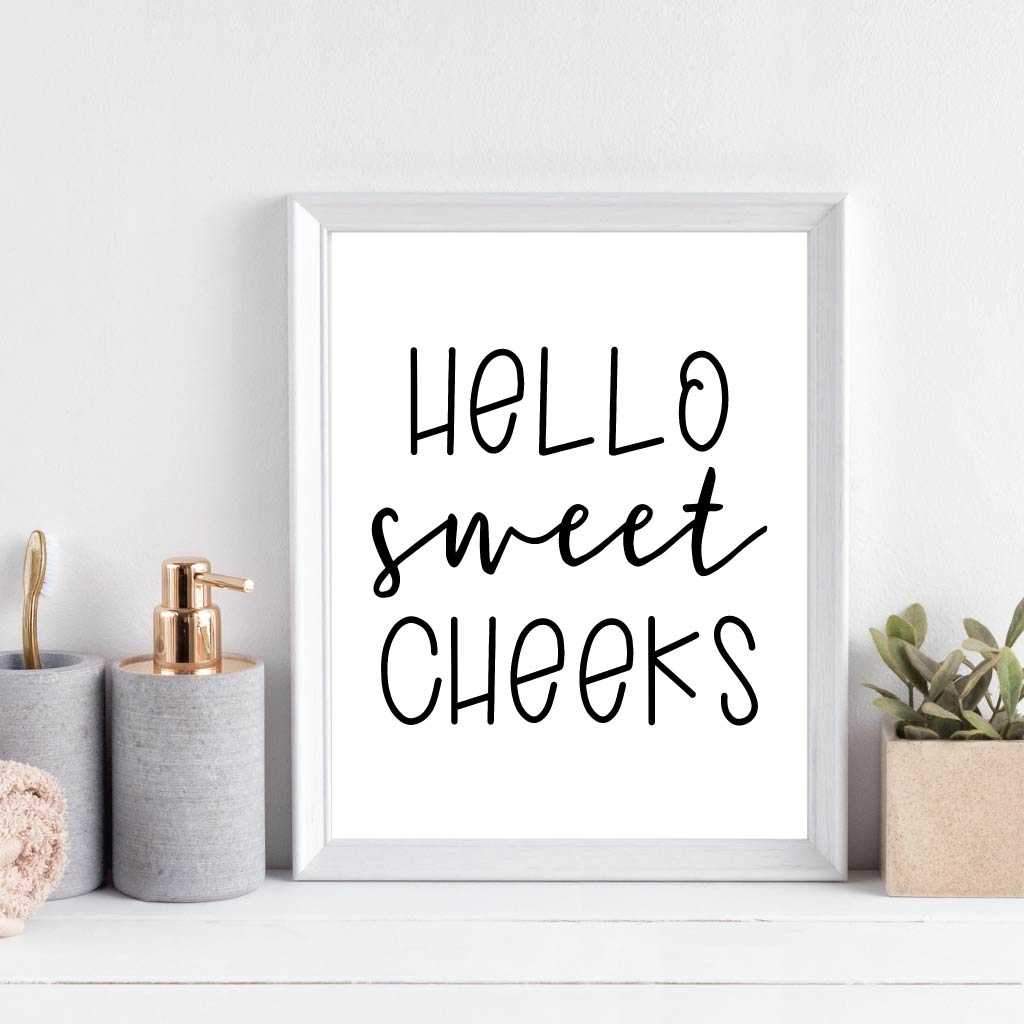Printable Hello Sweet Cheeks Wall Art Template | Hadley Designs