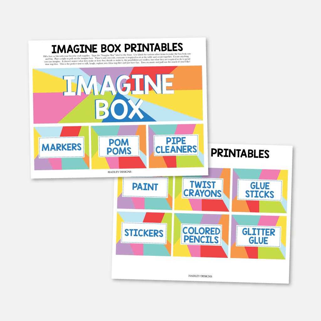 Printable Kids Image Box Template | Hadley Designs