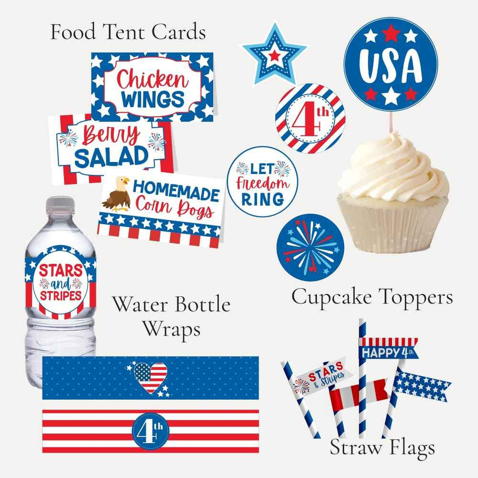 Printable Independence Day Complete Package Templates | Hadley Designs ...