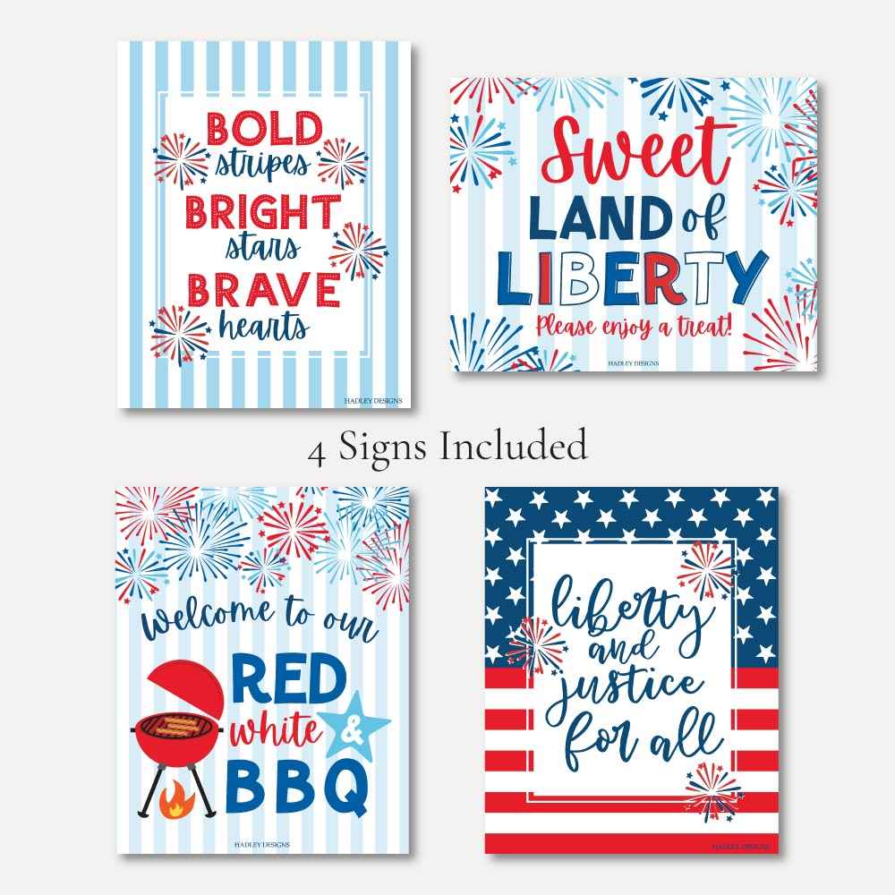 Printable Independence Day Complete Package Templates | Hadley Designs