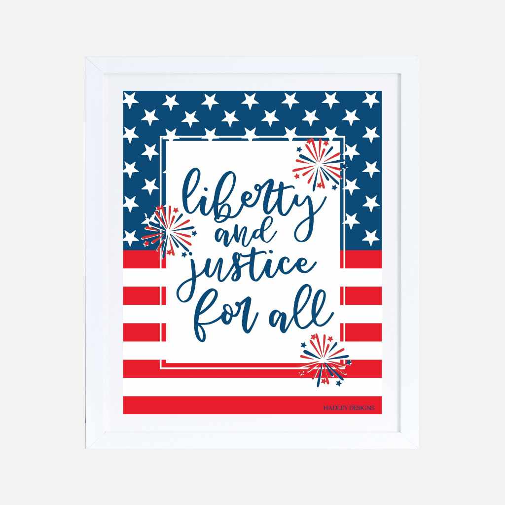 Printable Independence Day Liberty Sign Template | Hadley Designs