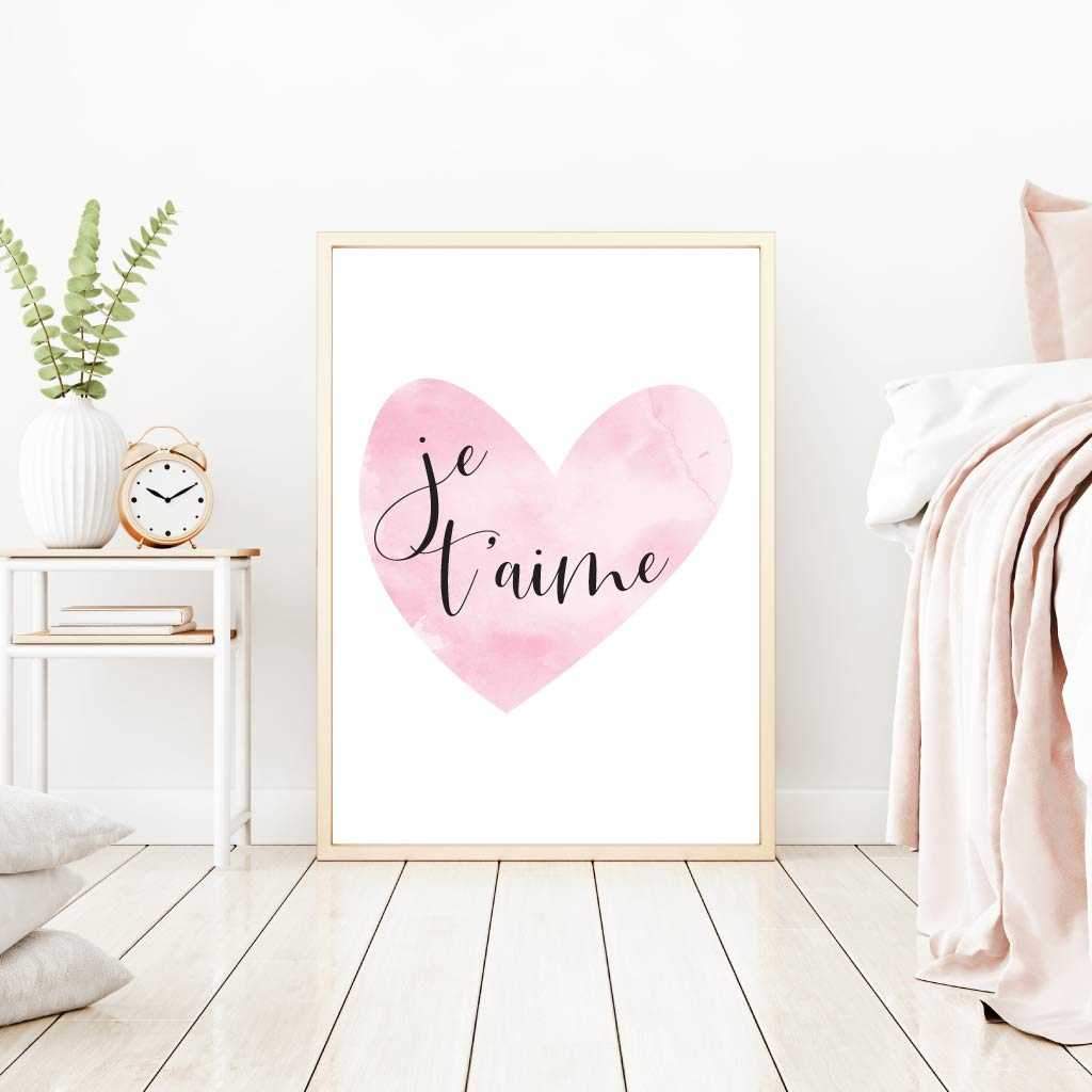 Printable je t'aime Wall Art Template | Hadley Designs - Printables