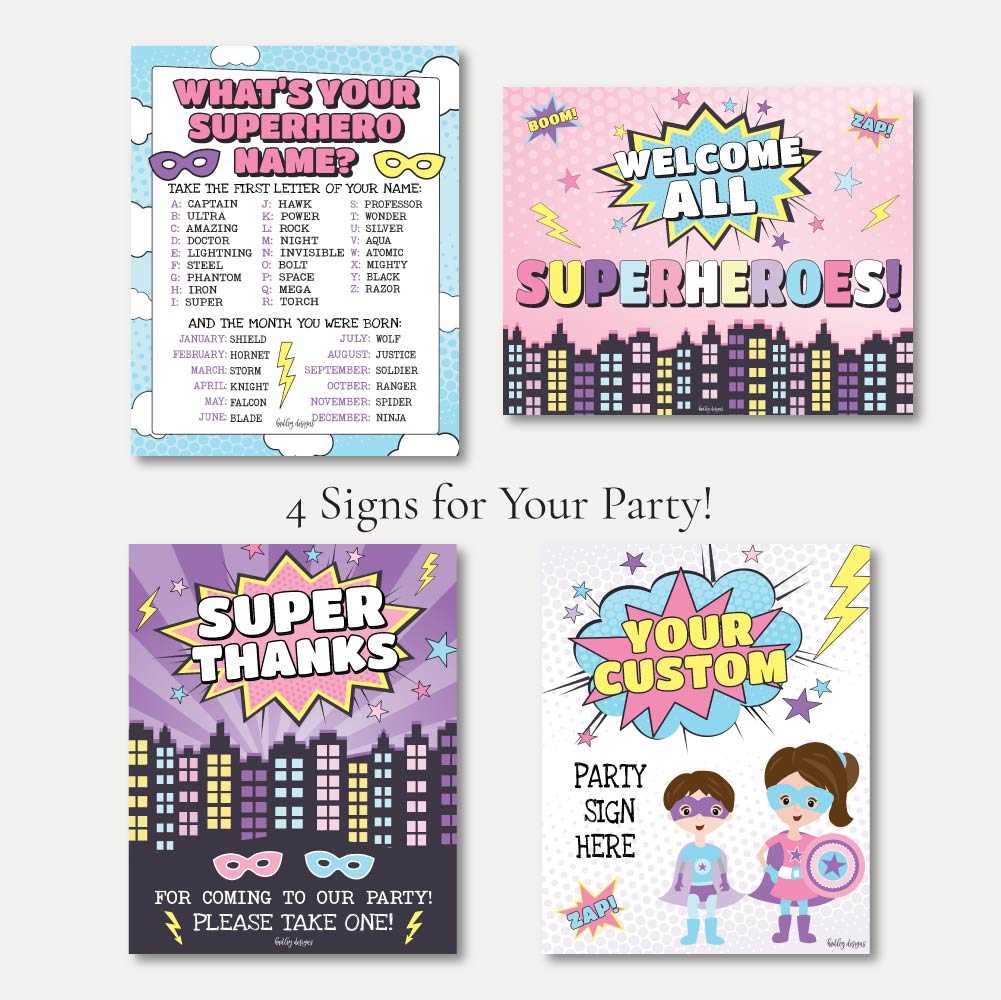Printable Joint Superhero Kids Party Complete Package Templates ...