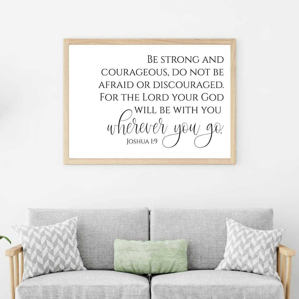 Printable Joshua 1:9 Wall Art Template | Hadley Designs