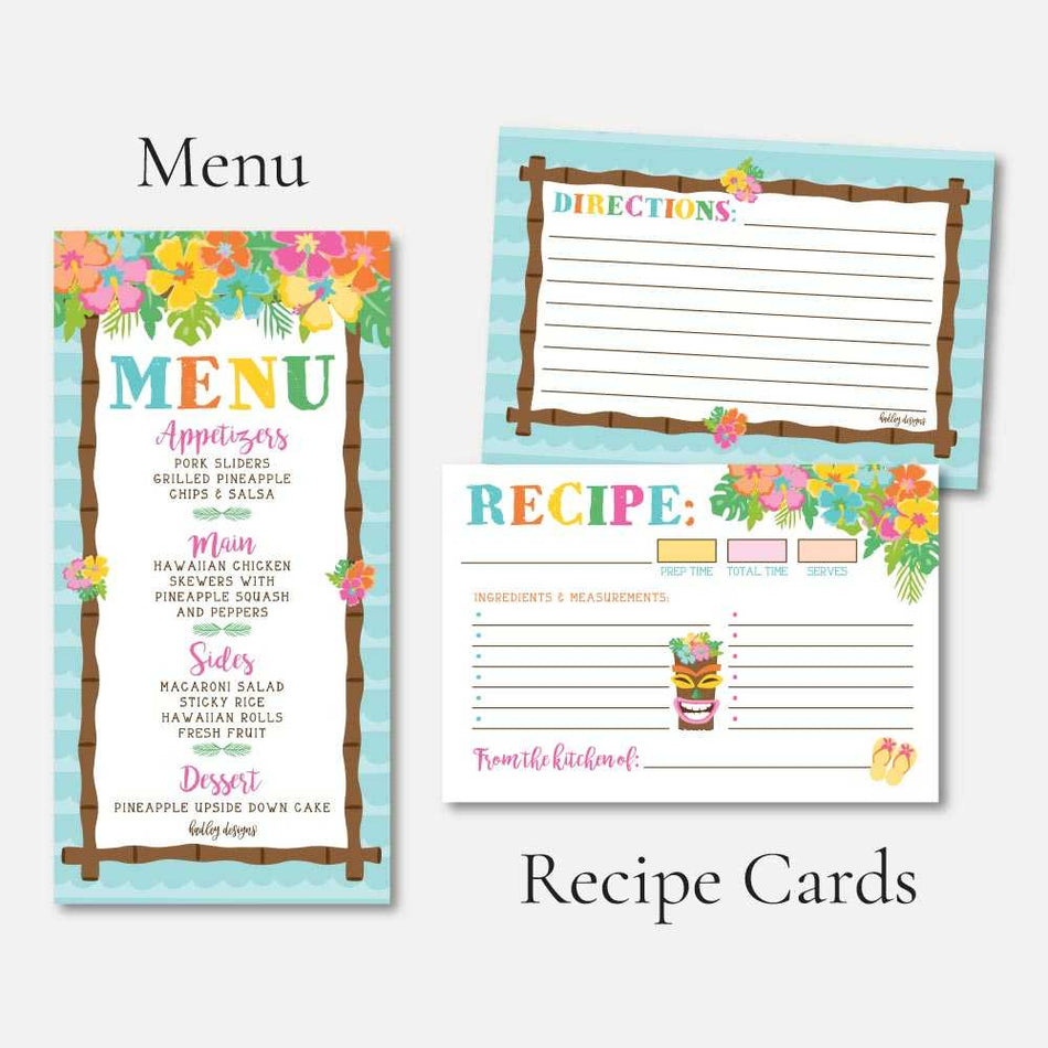 Printable Luau Party Complete Package Templates | Hadley Designs