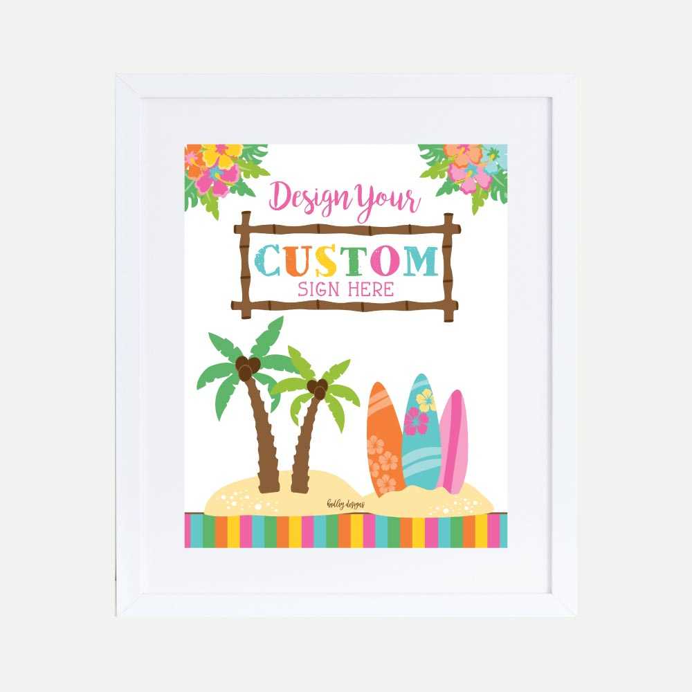Printable Luau Party Sign Set Templates | Hadley Designs