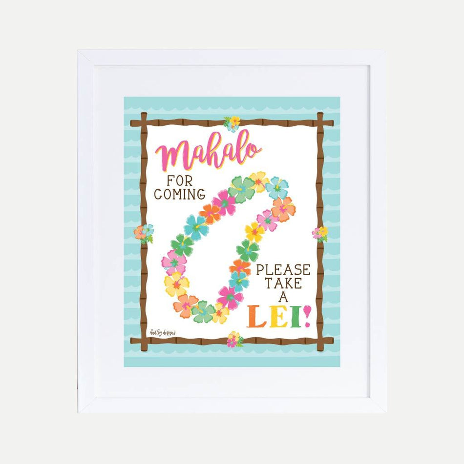 Printable Luau Party Favor Sign Template | Hadley Designs
