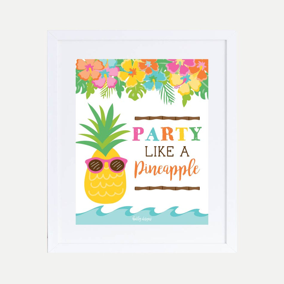Printable Luau Party Sign Set Templates | Hadley Designs