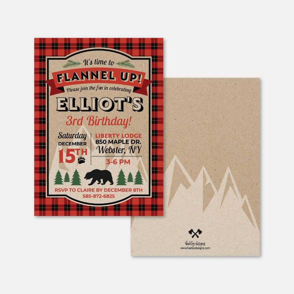 Printable Flannel Lumberjack Kids Party Complete Package Templates ...