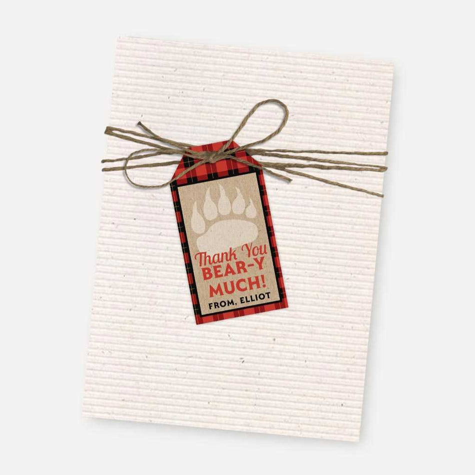 Printable Flannel Lumberjack Kids Party Thank You Favor Tags Template ...