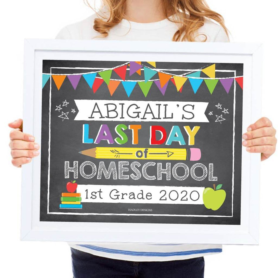 Printable Chalkboard Last Day of School Sign Template | Hadley Designs