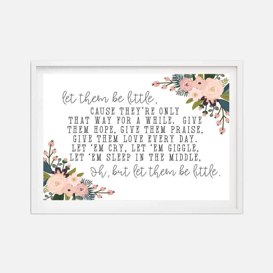 Printable Let Them Be Little Wall Art Template | Hadley Designs ...