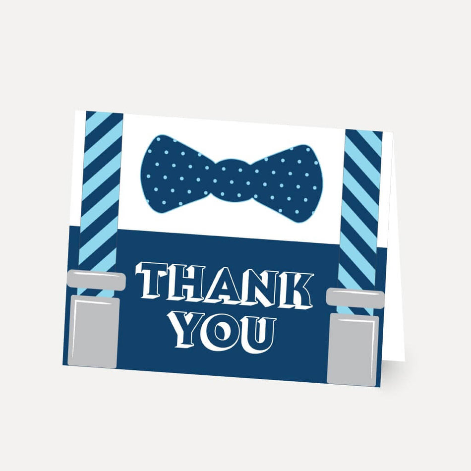 Printable Little Man Baby Shower Thank You Card Template | Hadley ...