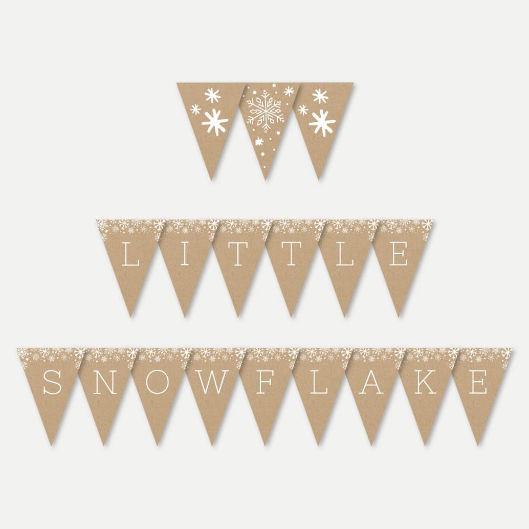 Printable Little Snowflake Baby Shower Banner Template | Hadley Designs