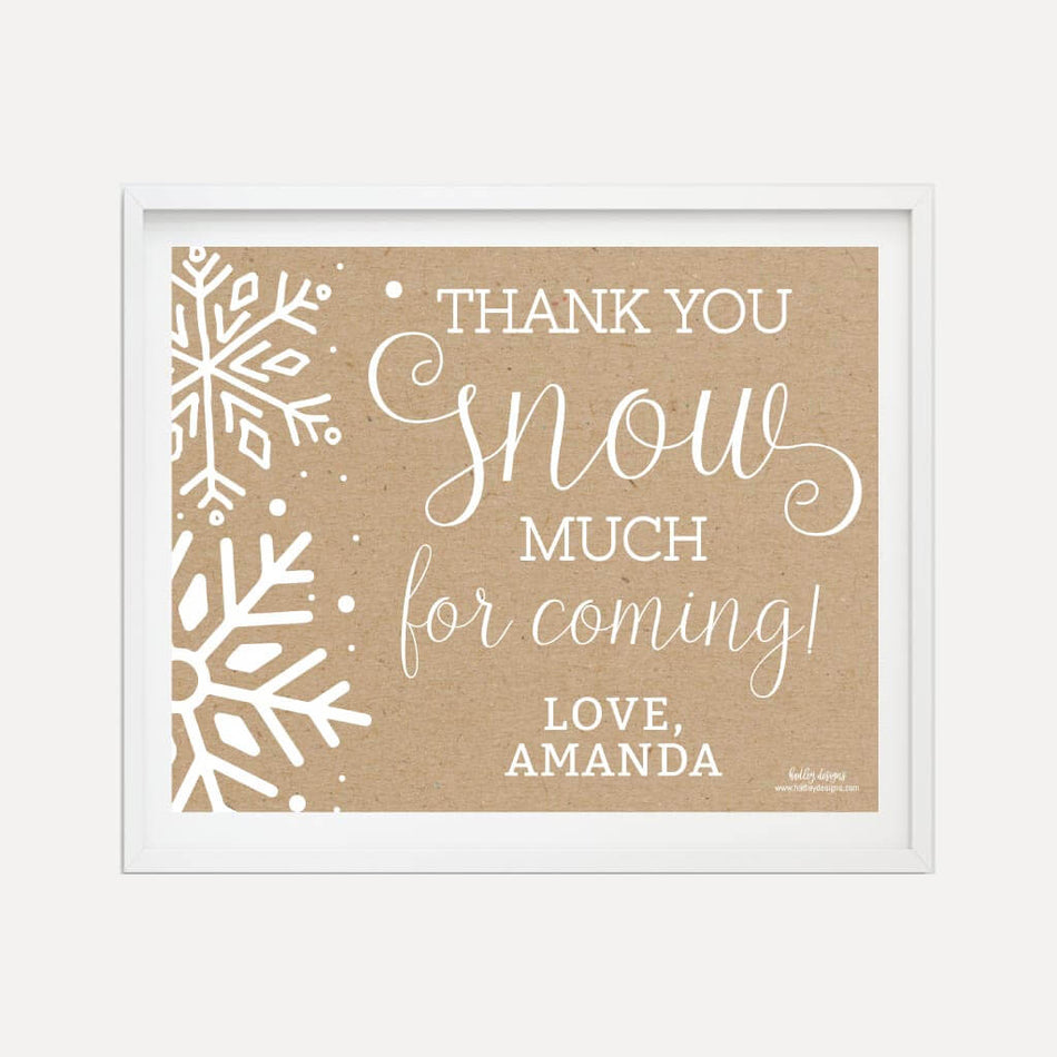 Printable Little Snowflake Baby Shower Thank You Sign Template | Hadley ...