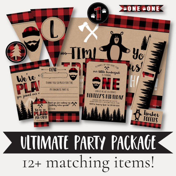 Printable Lumberjack Kids Party Complete Package Templates | Hadley ...