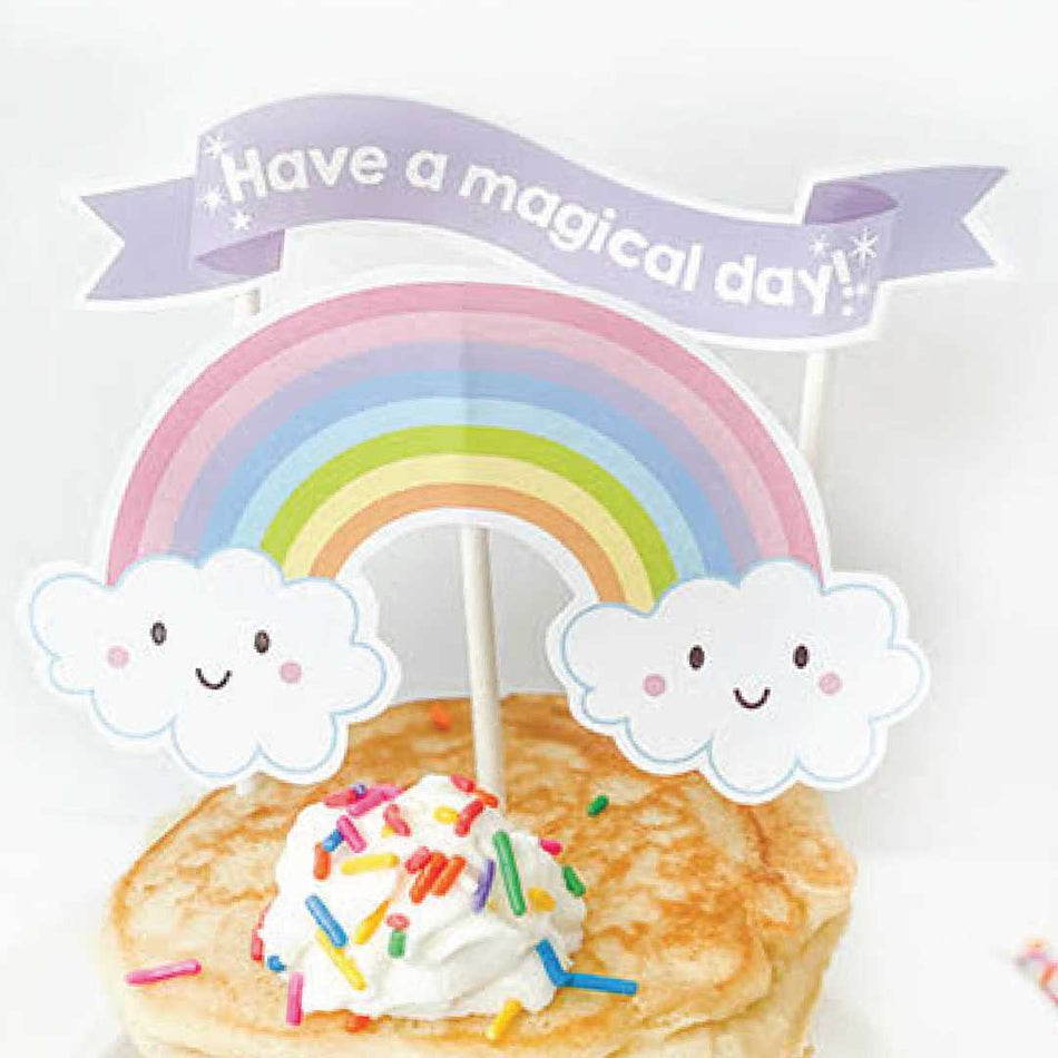 Printable Rainbow Breakfast Topper Template | Hadley Designs