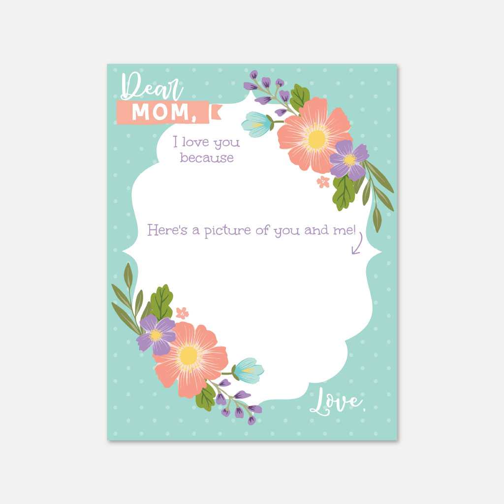 Printable Floral Mother's Day Letter From Child Template | Hadley Designs