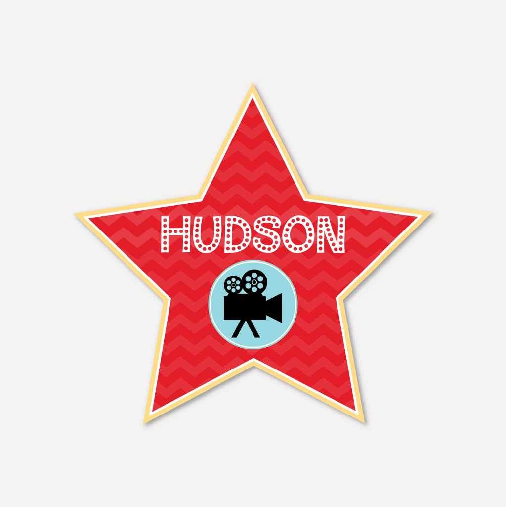 Printable Movie Party Hollywood Star Template | Hadley Designs - Printables