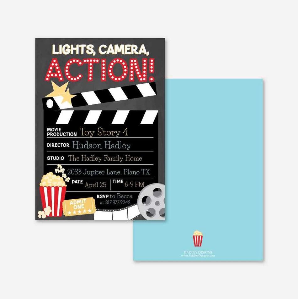Printable Movie Party Complete Package Templates | Hadley Designs