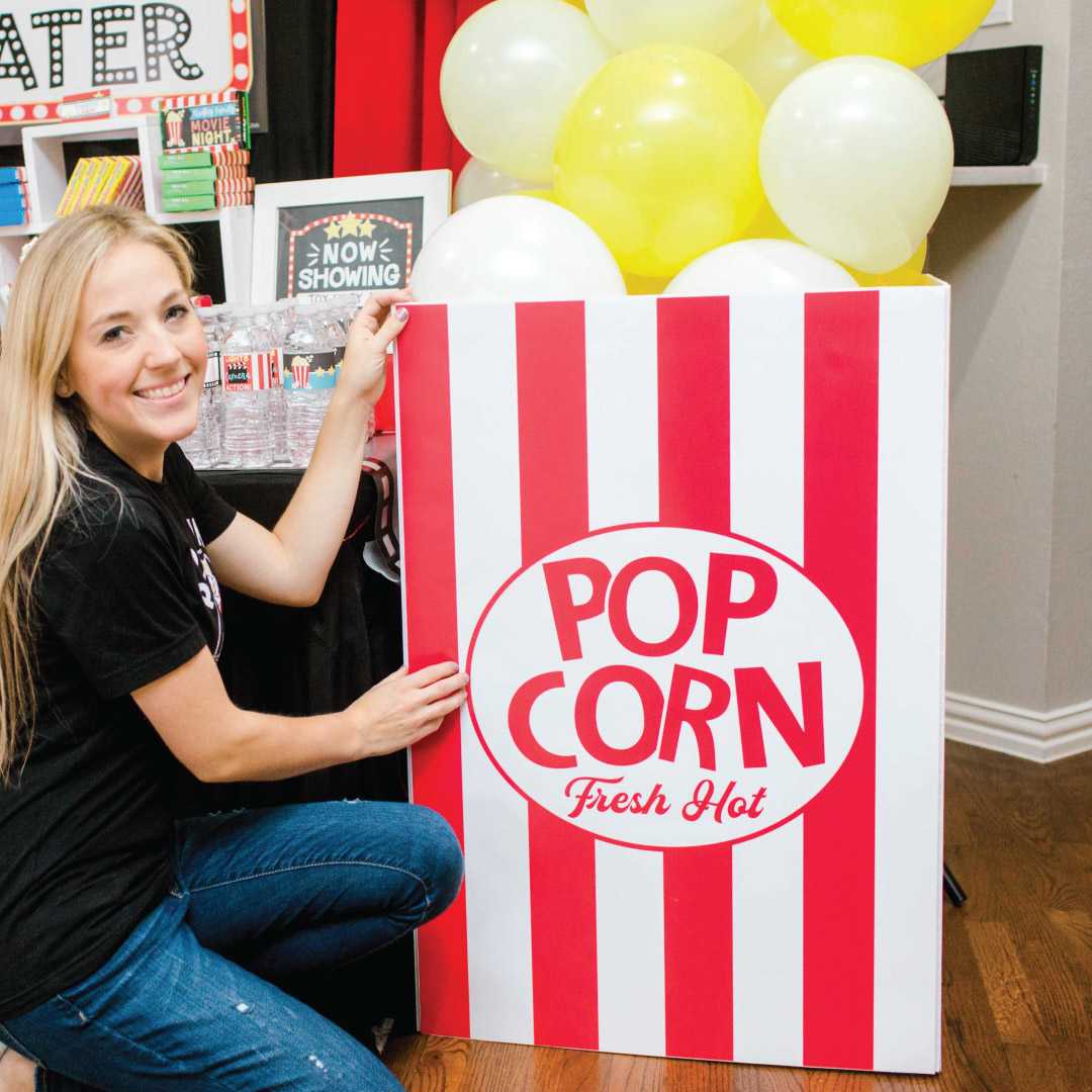 Printable Movie Party Giant Popcorn Box Template | Hadley Designs