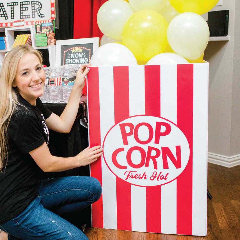 Printable Movie Party Giant Popcorn Box Template | Hadley Designs