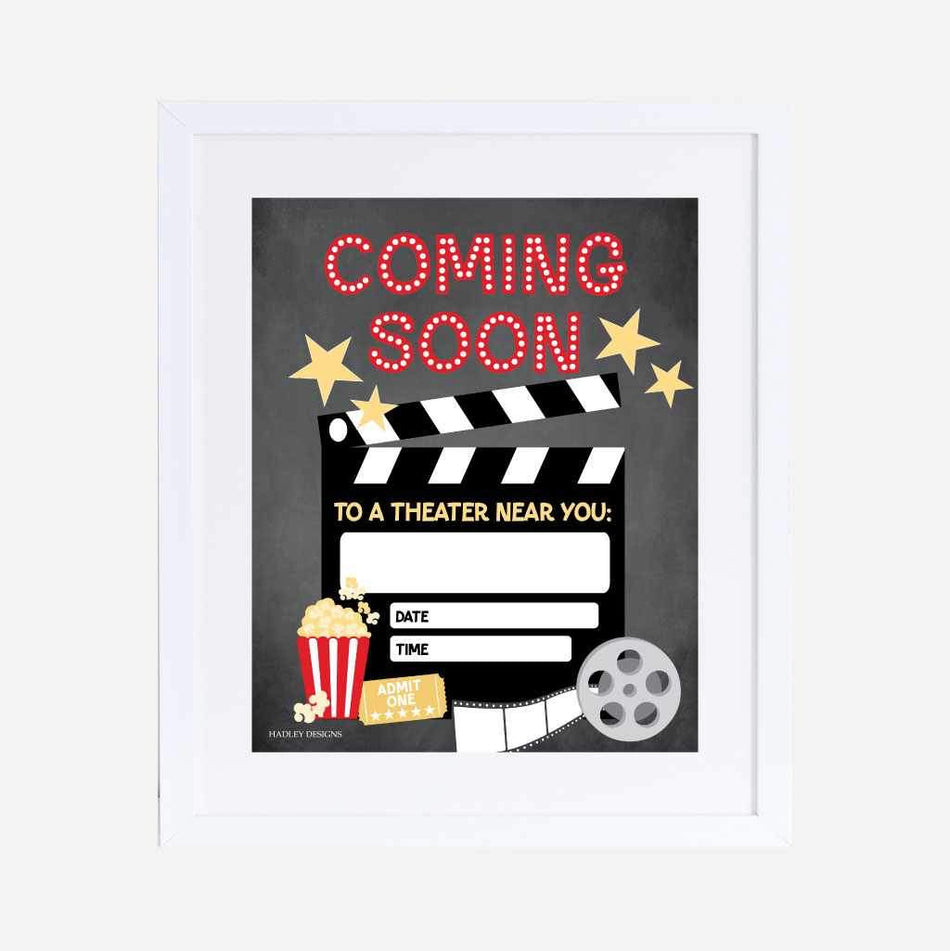 Printable Movie Party Sign Set Templates | Hadley Designs
