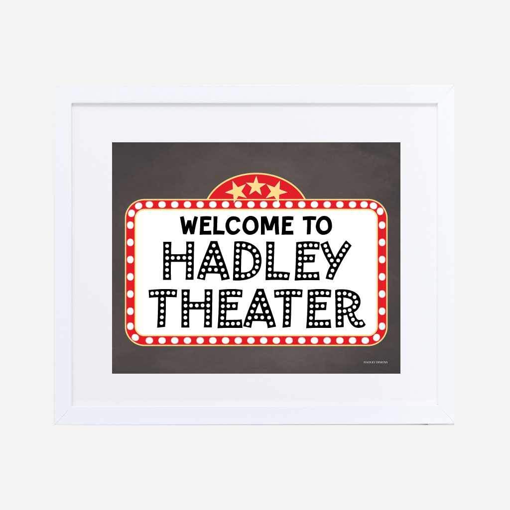 Printable Movie Party Welcome Sign Template | Hadley Designs - Printables