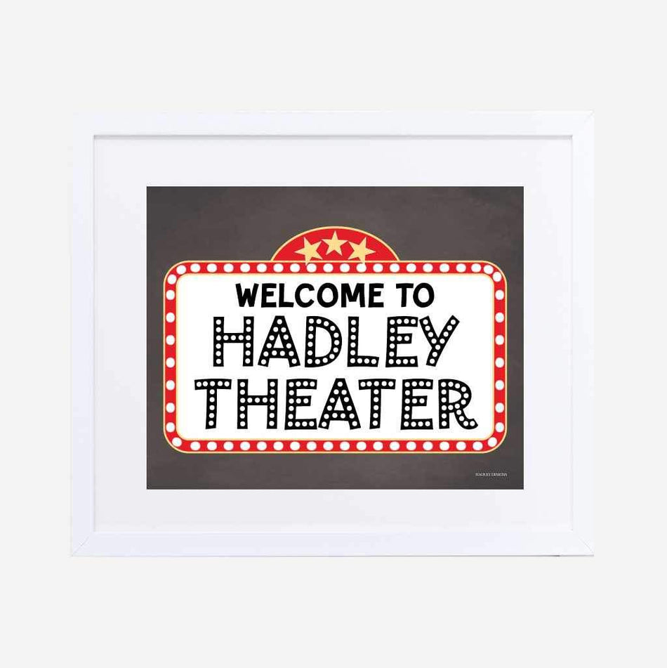 Printable Movie Party Welcome Sign Template | Hadley Designs