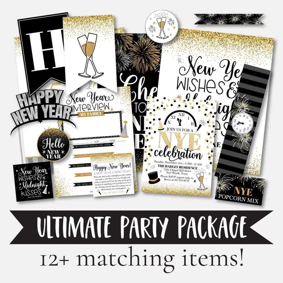 Printable New Years Eve Party Complete Package Templates | Hadley ...