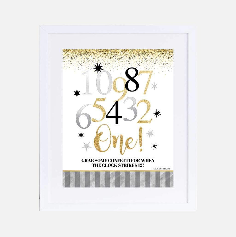 Printable New Years Eve Party Sign Set Templates | Hadley Designs