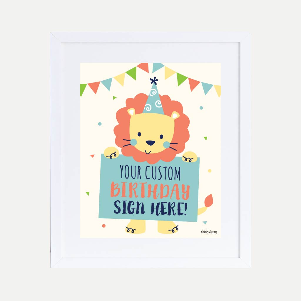 Printable Animal Kids Party Custom Sign Template | Hadley Designs ...