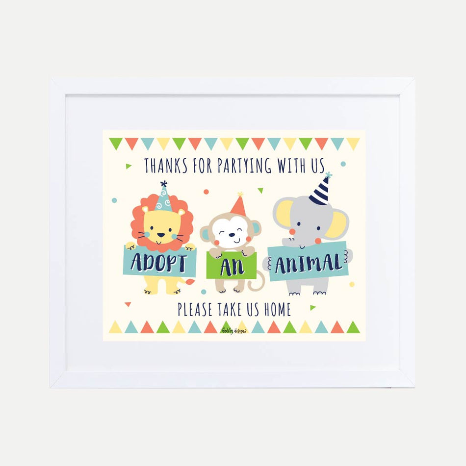 Printable Animal Kids Party Favors Sign Templates | Hadley Designs ...