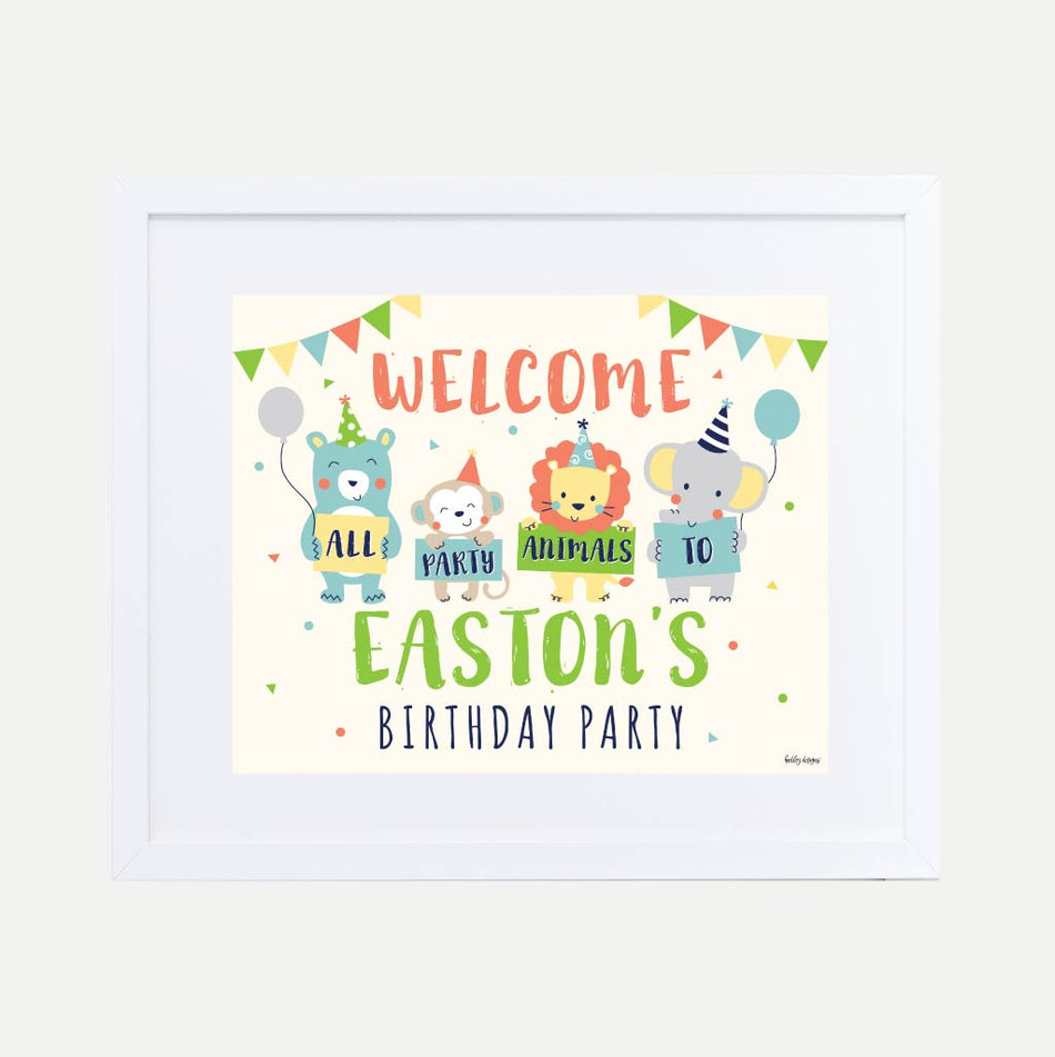 Printable Animal Kids Party Welcome Sign Template | Hadley Designs ...