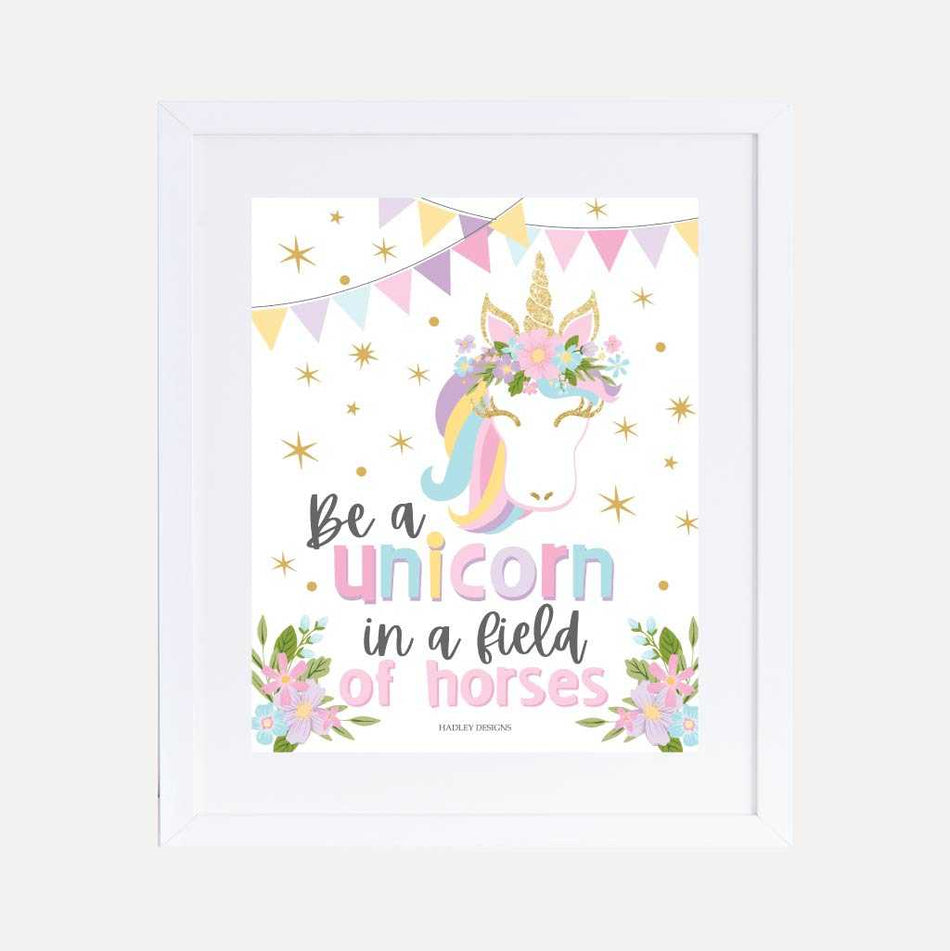 Printable Pastel Floral Unicorn Kids Party Birthday Sign Template ...