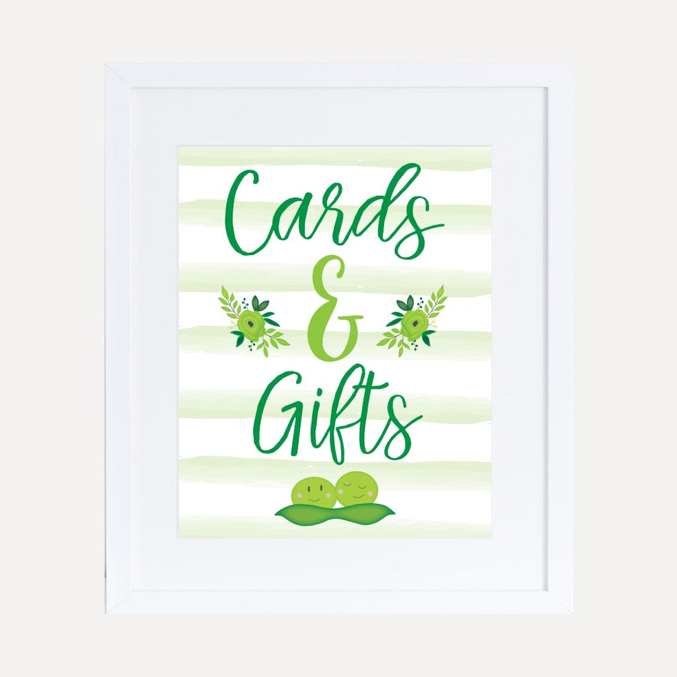 Printable Peas In A Pod Twins Baby Shower Gifts Sign Template | Hadley ...