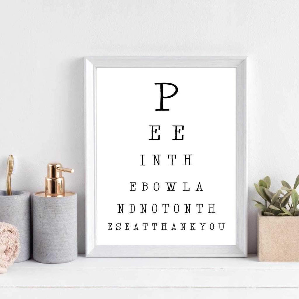 Printable Pee In The Bowl Wall Art Template | Hadley Designs