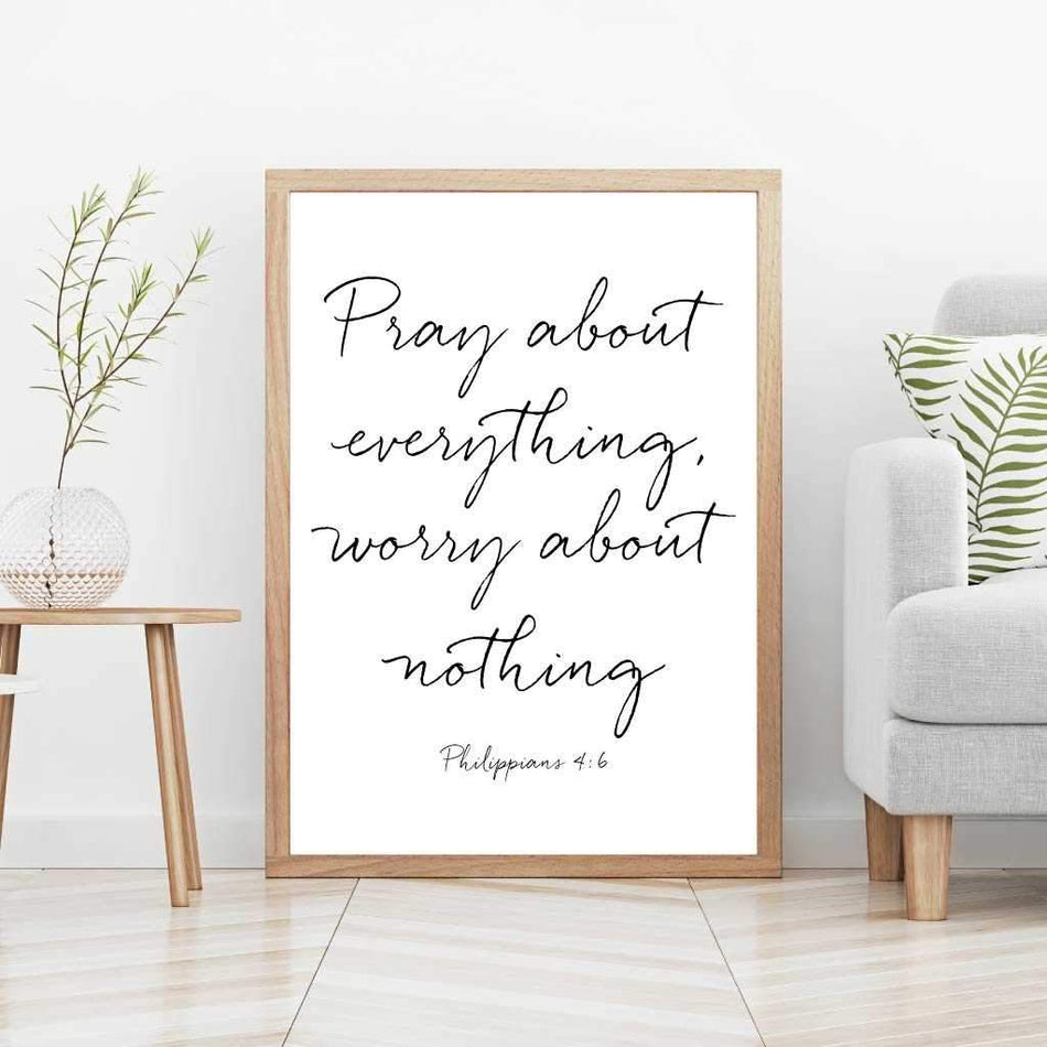 Printable Philippians 4:6 Wall Art Template | Hadley Designs