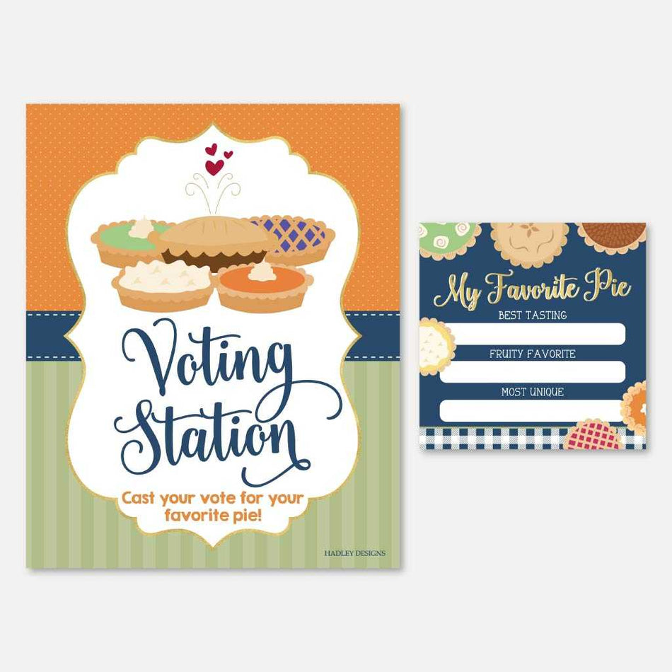Printable Pie Night Voting Station Templates | Hadley Designs